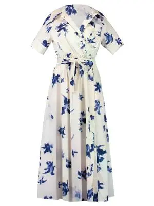 Altuzarra Lydia Floral-print Belted Dress - Neutrals