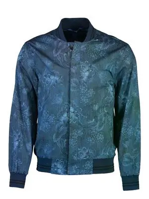 JUNE 79 Floral-print Bomber Jacket - Blue