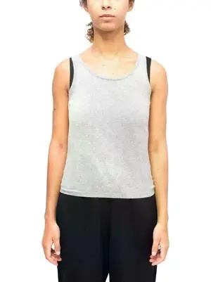 LA ROSE Mélange-effect Tank Top - Grey