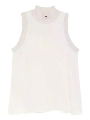 Peserico Ribbed High-neck Top - White
