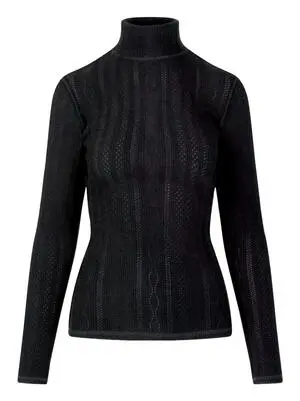 Smythe Knitted Turtleneck Sweater - Black