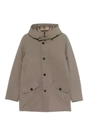 Woolrich Button Hooded Jacket - Neutrals
