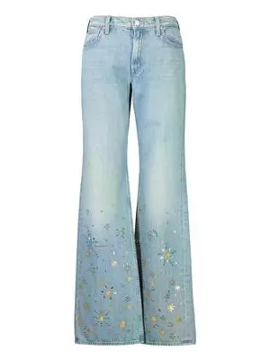 MOTHER The Bookie Heel Embellished Jeans - Blue
