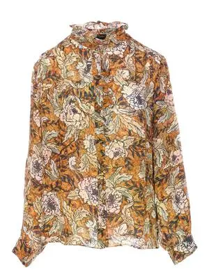 YAVI Printed Long-sleeved Shirt - Brown