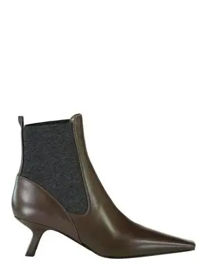 Brunello Cucinelli Kitten-heel Pointed-toe Boots - Brown