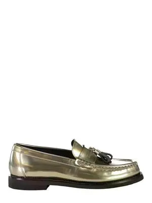 Brunello Cucinelli Metallic-finish Tassel Loafers - Gold