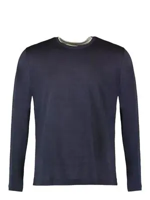 Eleventy Crewneck Long-sleeve Shirt - Blue