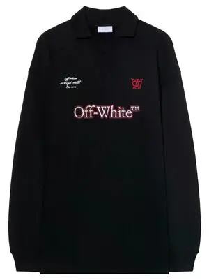 Off-White Polo-collar Jersey Mini Dress - Black