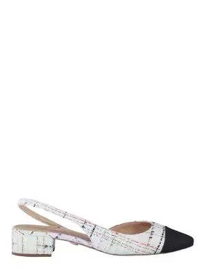 Veronica Beard Cecile Tweed Slingback Pumps - White