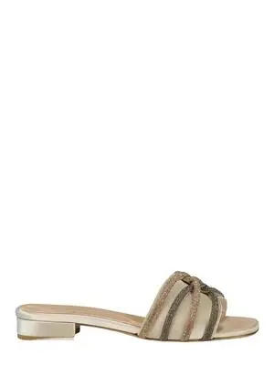 Eleventy Crystal Embellished Sandals - Neutrals