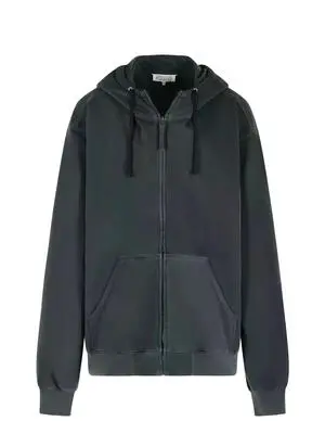 MAISON MARGIELA Zip-up Drawstring Hoodie - Grey