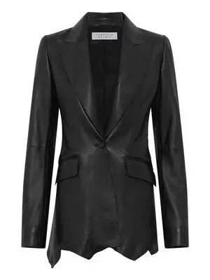 GABRIELA HEARST Gabriela Hearst Sybel Raw Cut Lamb Leather Blazer