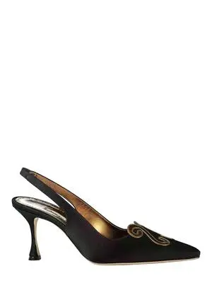 Manolo Blahnik 70mm Durbar Slingback Pumps - Black