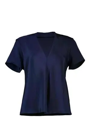PETER COHEN V-neck Short-sleeve Top - Blue