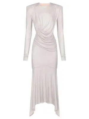 ALEXANDRE VAUTHIER Strass-Embellished Asymmetric Midi Dress