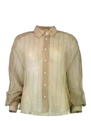 Brunello Cucinelli Sequin-embellished Blouse - Neutrals