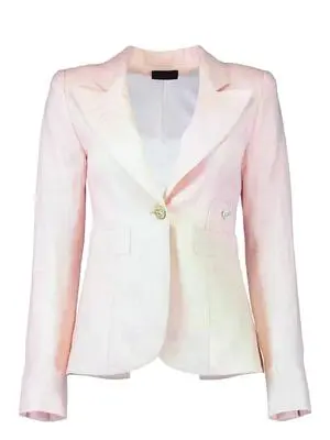 Smythe Duchess Linen Blazer With Gold-tone Buttons - Pink