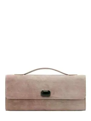 Jeffrey Levinson Alex Suede Clutch - Neutrals
