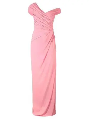 Monique Lhuillier Off-shoulder Draped Gown - Pink