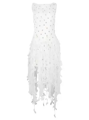 Giambattista Valli Floral-appliqué Midi Dress - White
