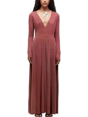 OSKLEN Plunged-Neckline Maxi Dress