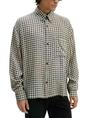 WON HUNDRED Checked Chest-pocket Shirt - Black