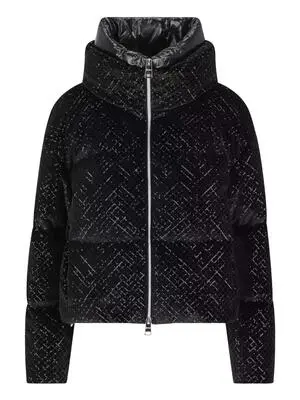 Herno Sequin High-Neck Jacket Black