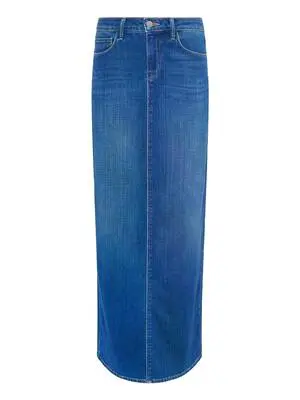 L'Agence Denim Maxi Skirt - Blue