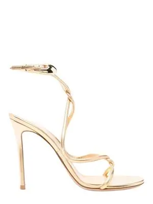 GIANVITO ROSSI 105mm Strappy Leather Sandals - Gold