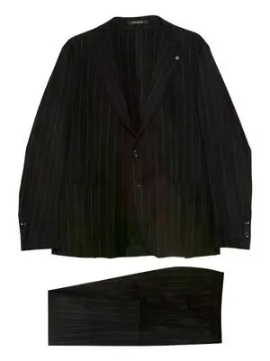 Tagliatore Pinstripe Suit - Black