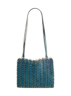 Rabanne Linked Leather Shoulder Bag - Blue