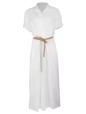 Xirena Linnet Button-front Belted Midi Dress - White