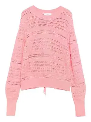 AKEP Open-knit Sweater - Pink