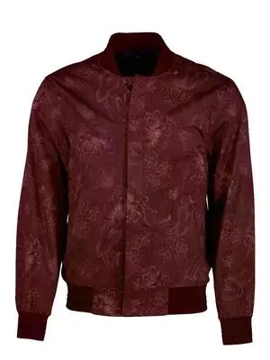 JUNE 79 Pierre Floral Bomber Jacket - Red