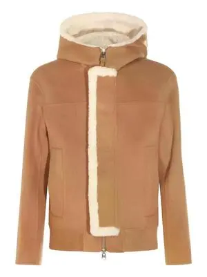 Mackage Hooded Shearling Jacket - Brown