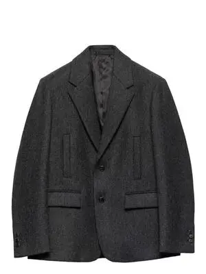 Prada Notch-lapel Wool Jacket - Grey