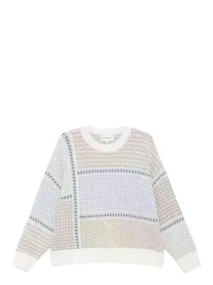 Eric Bompard Patchwork Round-neck Cashmere Sweater - Neutrals