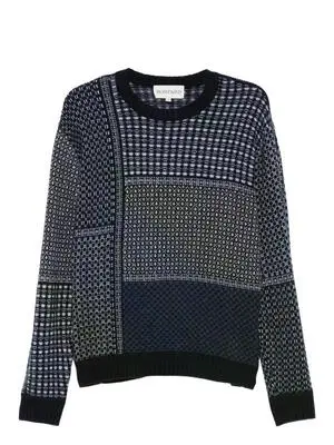 Eric Bompard Patchwork Round-neck Sweater - Blue