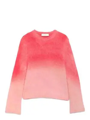 AKEP Textured Crew Neck Sweater - Pink