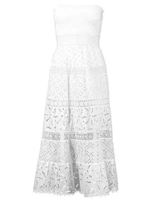 Temptation Positano Savio Eyelet-embroidered Dress - White