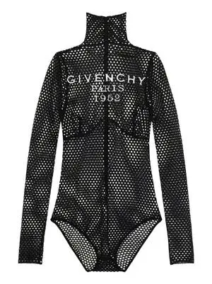 Givenchy Long-sleeve Mesh-effect Body - Black