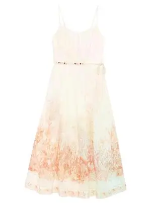 Zimmermann The Wanderlust Print Midi Dress White