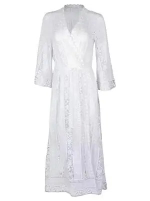 Miguelina Lucinda Lace-panelled Dress - White