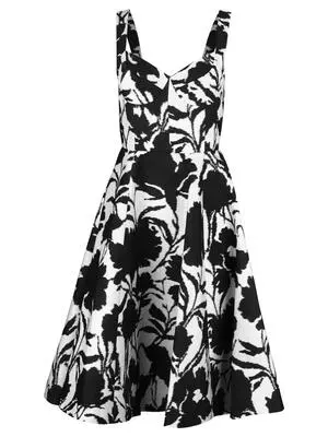Michael Kors Floral-print Bustier Dress - Black