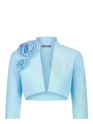 Lela Rose Rose-detail Bolero Jacket - Blue