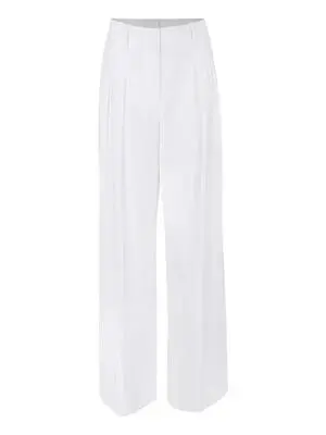 Michael Kors Pleated Wide-leg Trousers - White