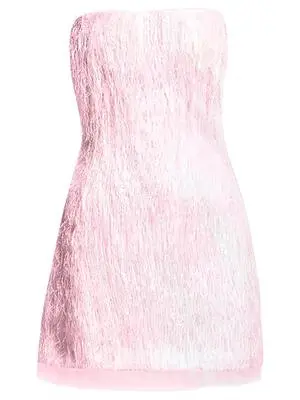 Rachel Gilbert Strapless Fringe Mini Dress - Pink