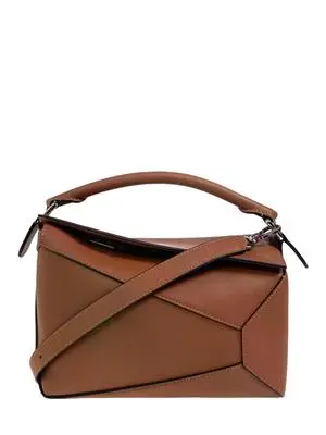 Loewe Small Puzzle Edge Panelled Tote Bag - Brown