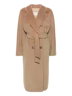 Max Mara Madame 101801 Double-breasted Belted Coat - Brown