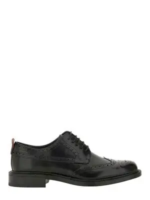 Hugo Brogue Lace-up Loafers - Black